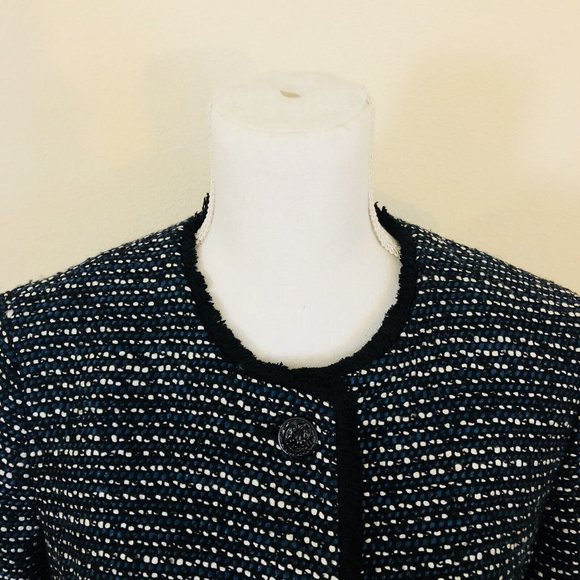 Anne Klein | Jackets & Coats | Anne Klein Womens Fringetrim Tweed Jacket 68 | Poshmark
